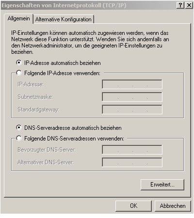 Internet Connection Sharing Client (ICS) einrichten