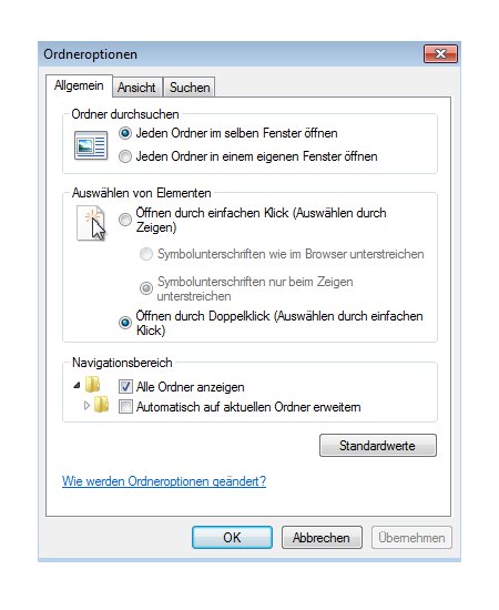 Windows 7 Ordner in einem eigenen Fenster öffnen
