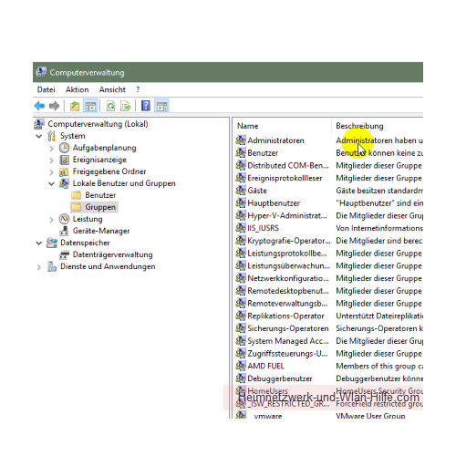 Alle Windows 10 Benutzer und Benutzergruppen anzeigen