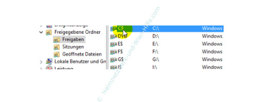 Alle Freigaben unter Windows 10 anzeigen lassen
