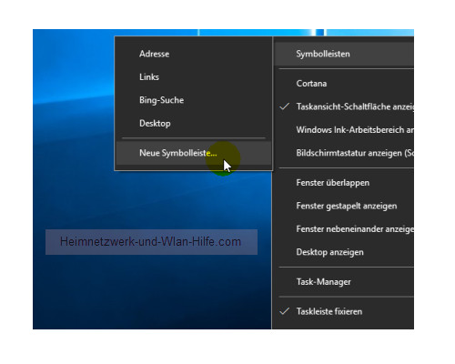 Eigene Symbolleisten in der Windows 10 Taskleiste einbinden