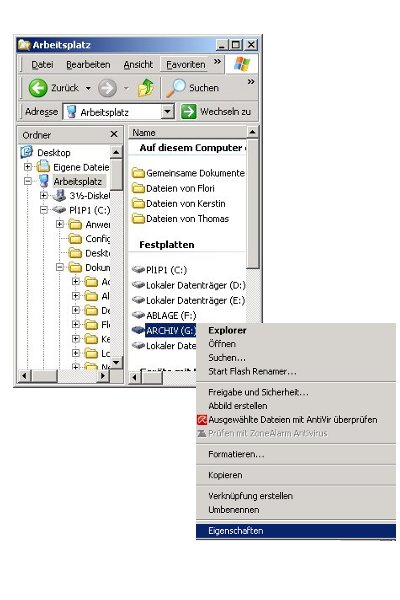 Welches Dateisystem ist auf meinem Laufwerk (Festplatte) installiert?